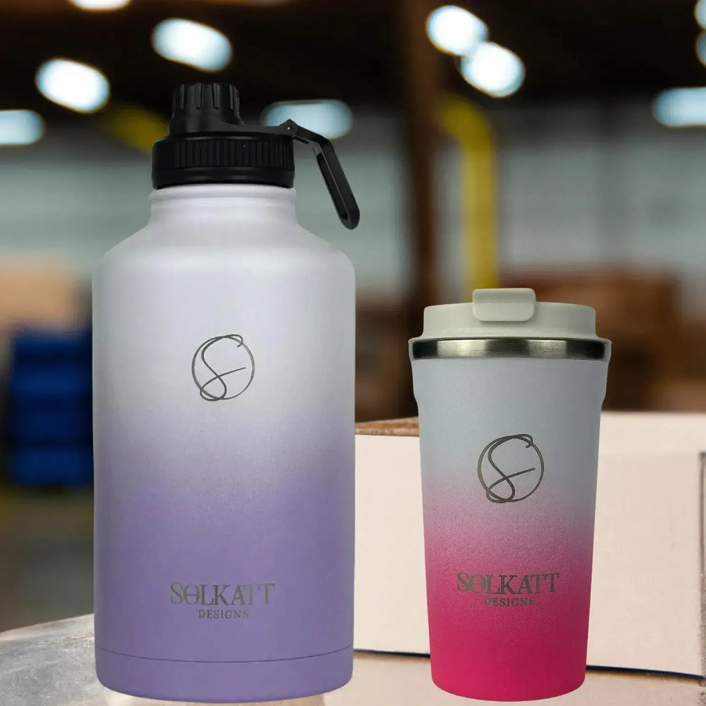 1.9L Insulated Water Bottle & Travel Cup Combo